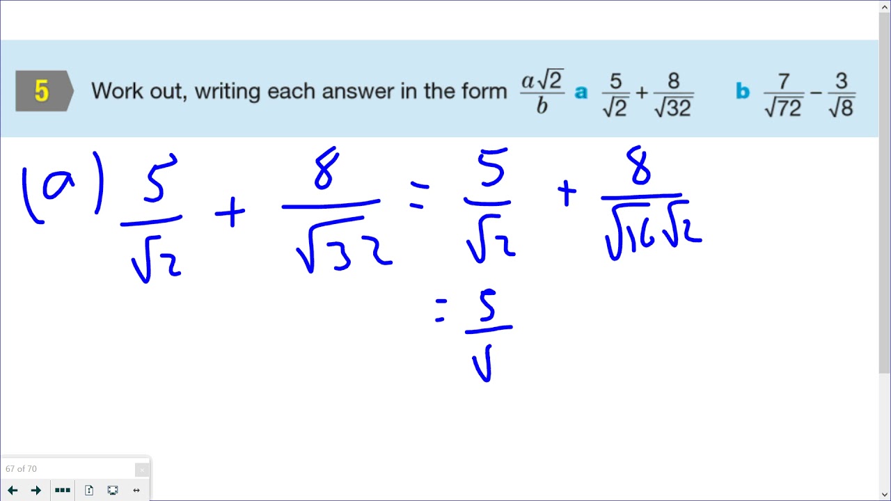 Year 10 Surds EXAM STYLE QUESTIONS - YouTube