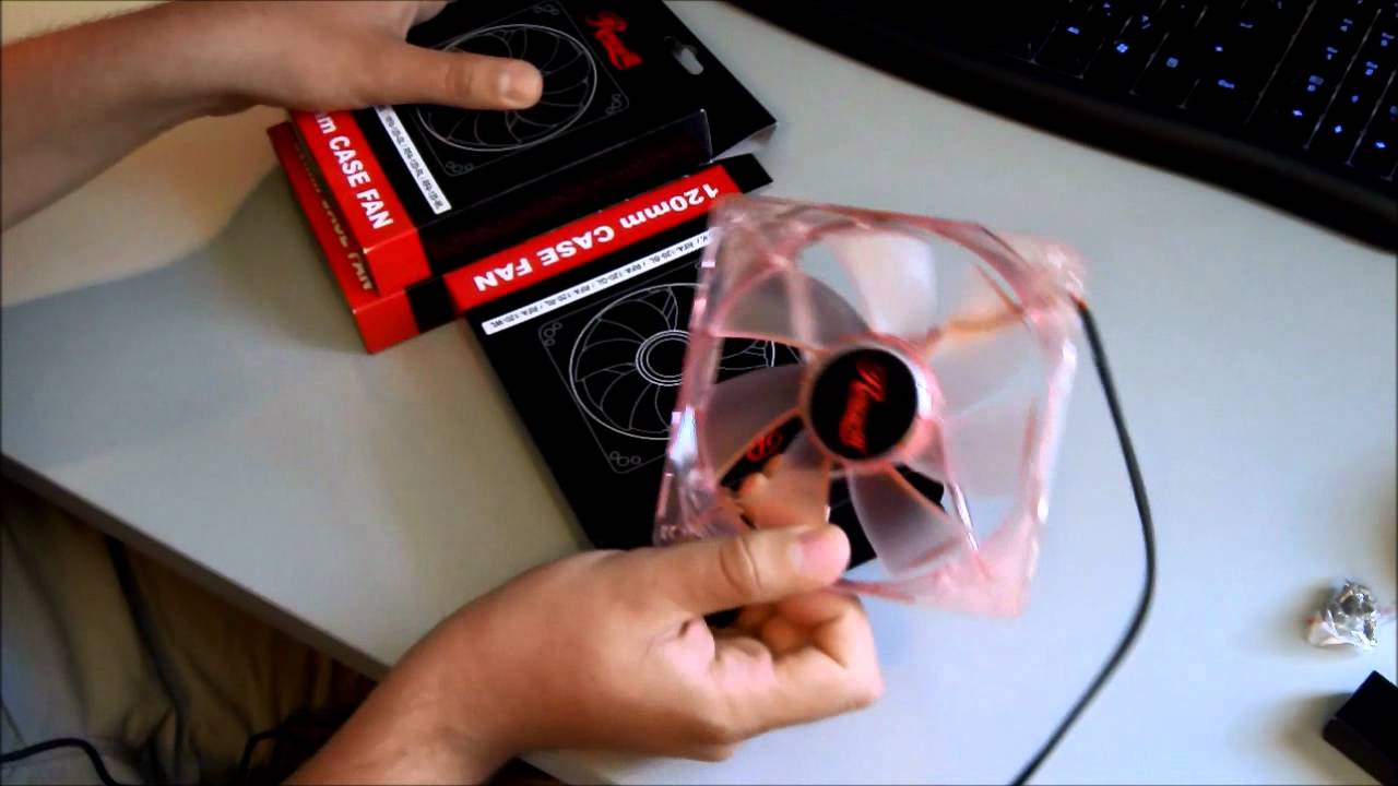 Rosewill Red LED 120mm Case fan unboxing and overview (How it looks in ...