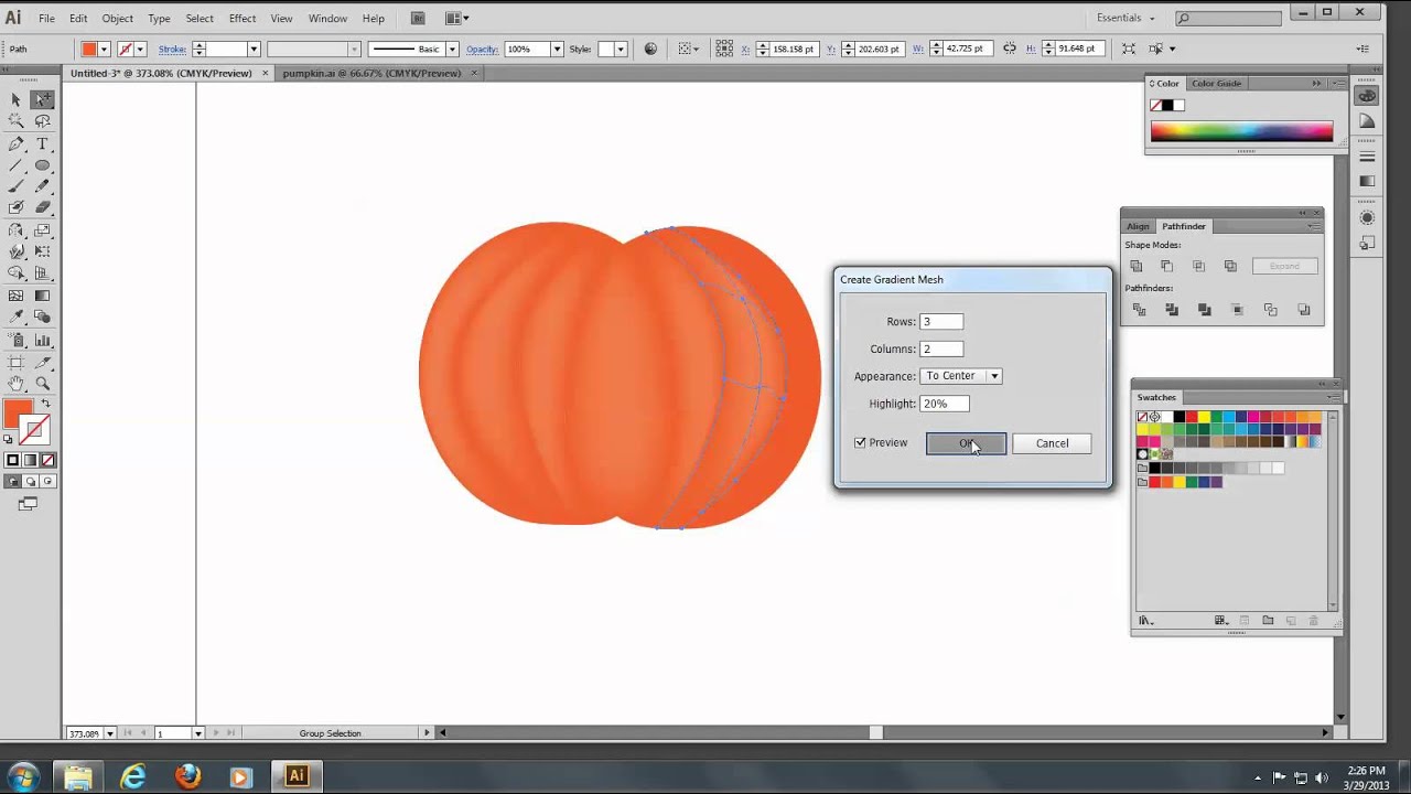 Gradient Mesh Tutorial 4 Illustrator CS6 - YouTube