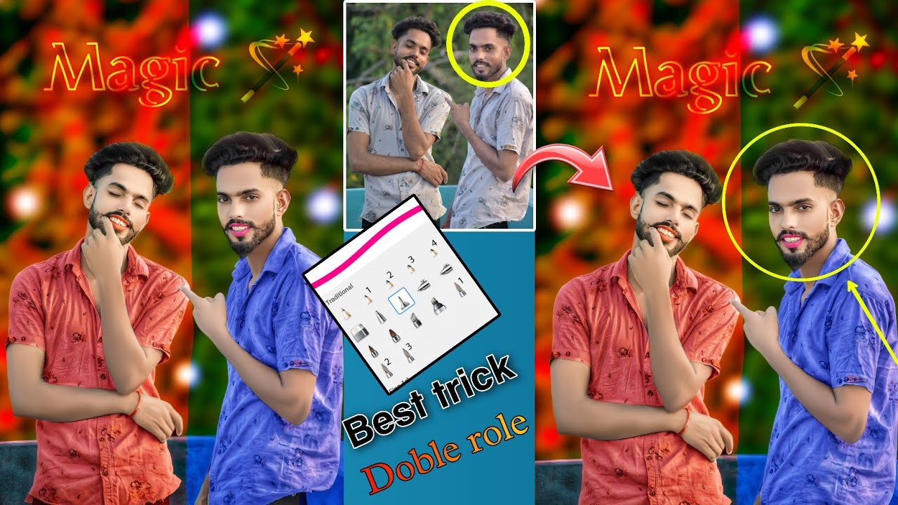 Doble role Photo editing tutorial||best trick double role||photo ...