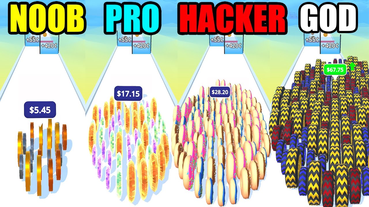 NOOB vs PRO vs HACKER vs GOD in Money Rush - YouTube