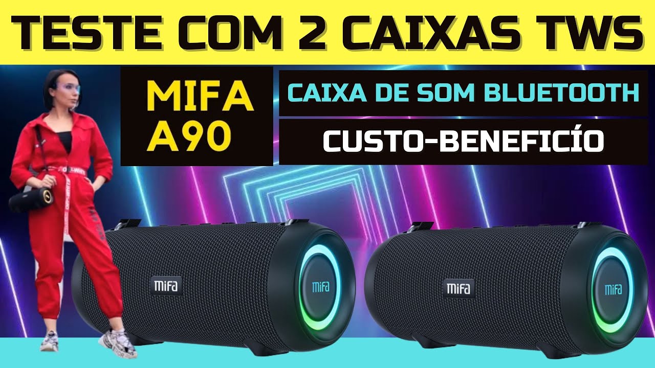 MIFA A90 TESTE COM 2 CAIXAS DE SOM BLUETOOTH - TWS MIFA REVIEW ...