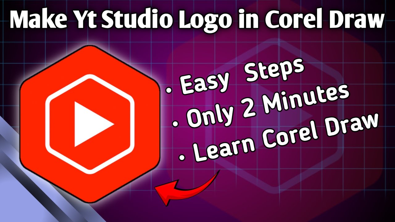 How To Make Yt Studio Logo in Corel Draw || yt studio का logo कैसे ...