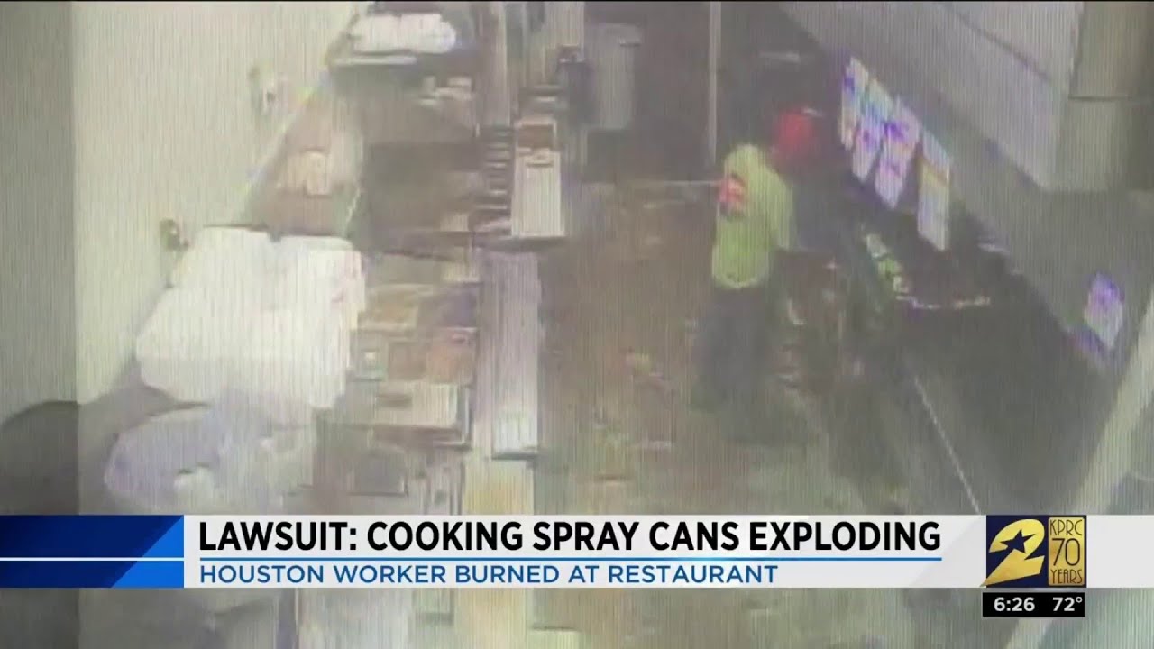Lawsuit: Cooking spray can exploding - YouTube