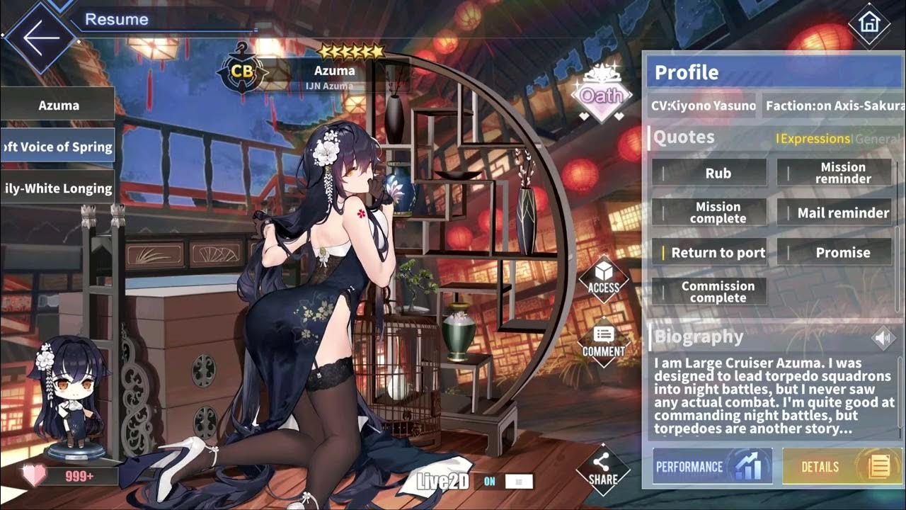 Azur Lane: Azuma L2D Skin [Soft Voice of Spring] (Black Friday Akashi's Fire Sale 2021) - YouTube