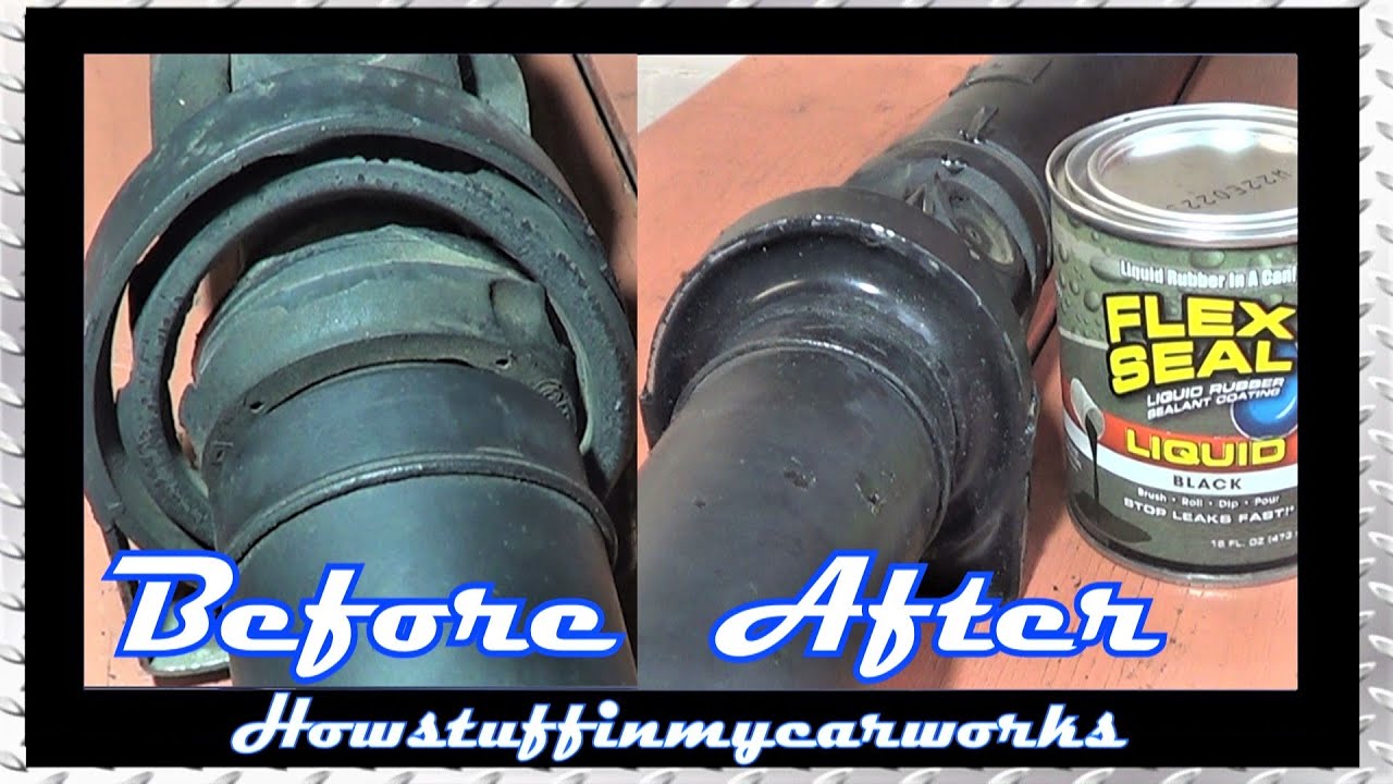 How to repair torn rubber section of driveshaft carrier bearing using ...