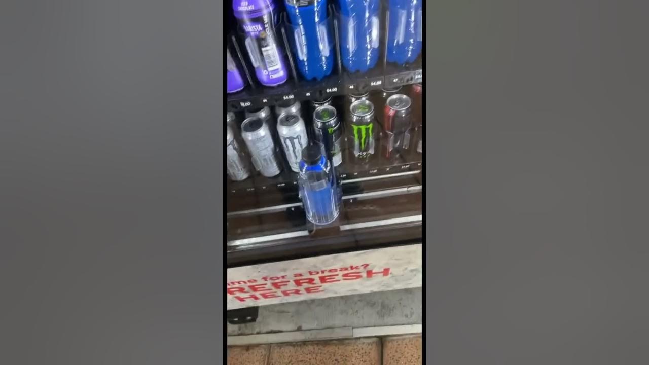Broken Vending Machine Bottle Gets Stuck - YouTube