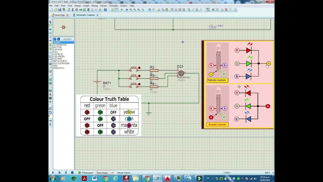DIODO RGB EN PROTEUS 8 - YouTube