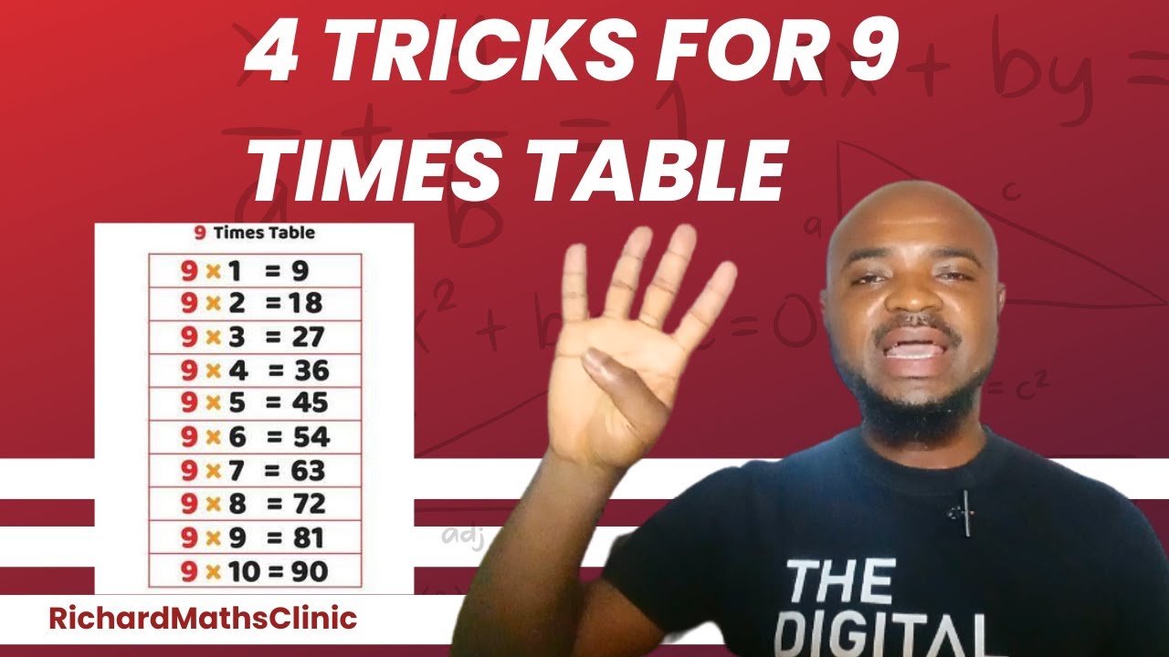 4 TRICKS FOR 9 TIMES TABLE - YouTube