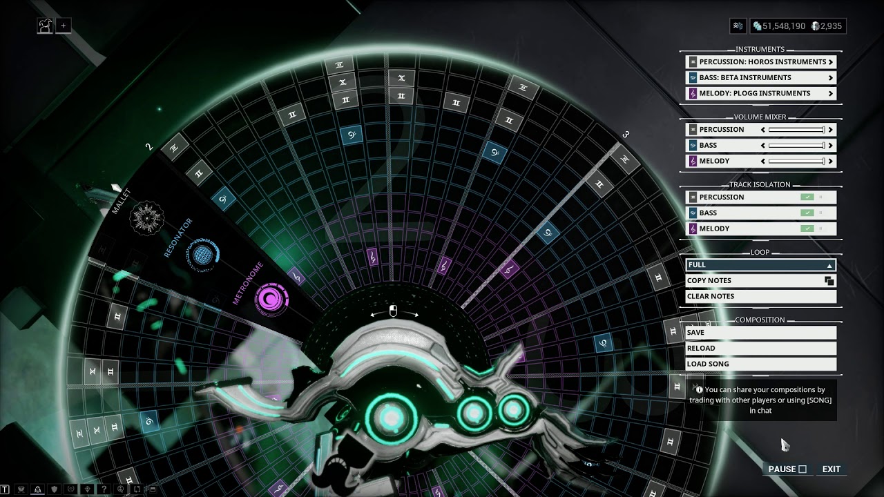 Warframe Mandachord: Phantom Dancing (Luigi's Mansion Song, CG5) - YouTube