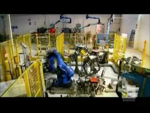 Motoman robot riveting Ferrari space frame - YouTube