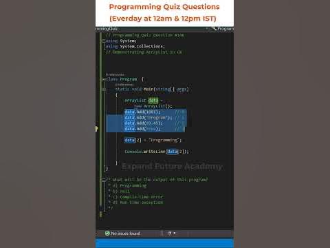 Programming Quiz Questions - Q140 - Expand Future Academy #Shorts #CSharp #Dotnet - YouTube
