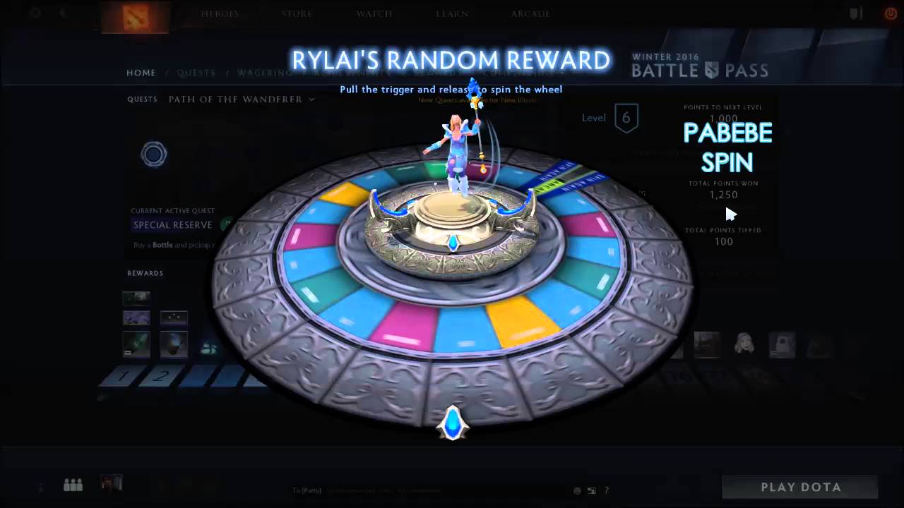 DOTA 2 - Rylai Wheel Spin 1st Attempt - YouTube