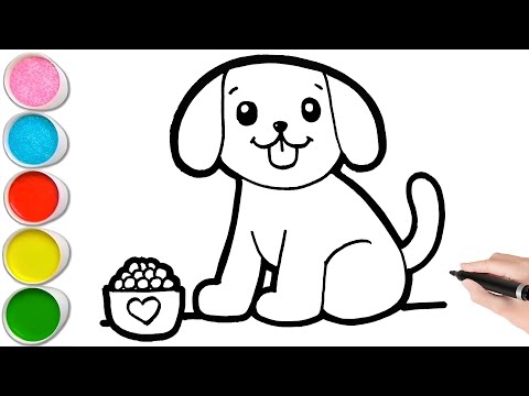Kolay Köpek Çizimi, Kolay Köpek Resmi Nasıl Çizilir, Kolay Köpek Resim Çizim Ve Boyama,