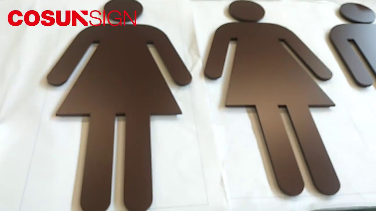 CosunSign Custom Toilet Sign for Customer, Famale Restroom Door Signs ...