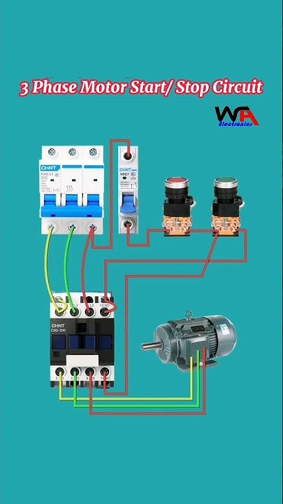 Motor Start Stop Circuit #motorstarter #electrical #electrician - YouTube