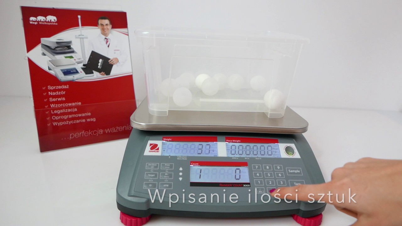 Liczenie sztuk Waga Ohaus, Ranger Count 3000 / RC31P OHAUS - YouTube