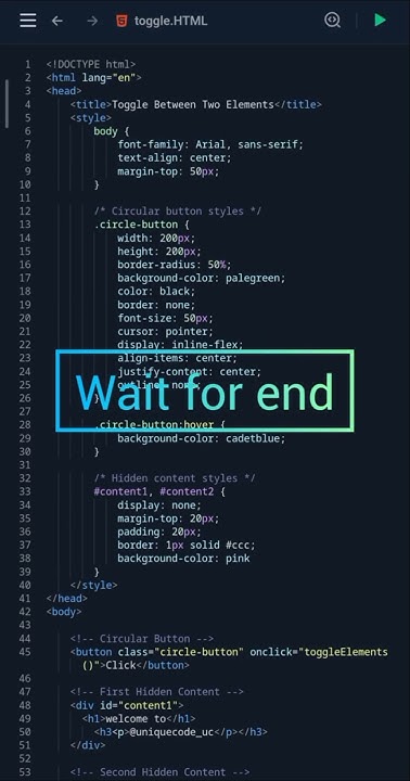 Toggle Between Two Element Htmlcss Beginnerscoding Easycoding Popular Codingcommunity