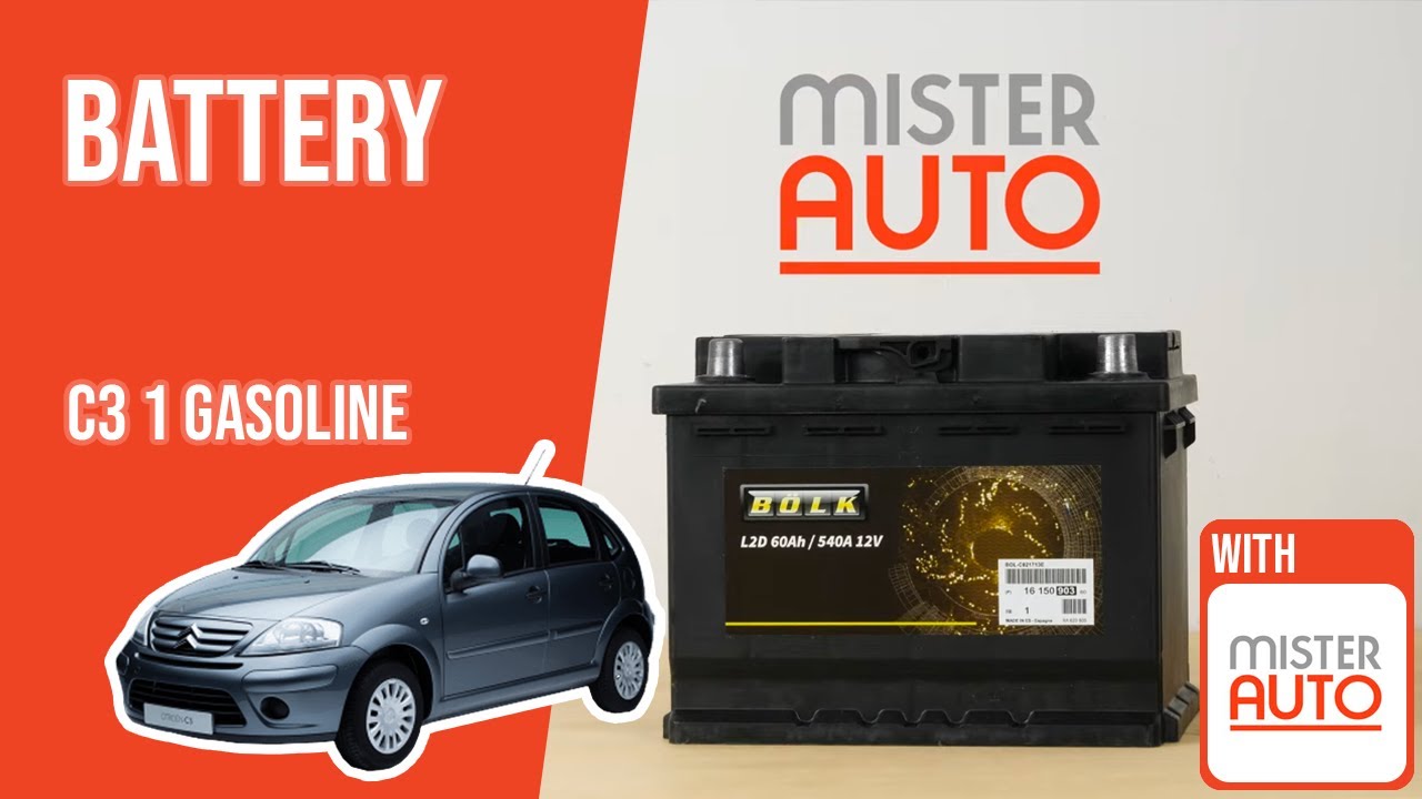 How to replace the car battery Citroën C3 mk1 1.1 i 🔋 - YouTube