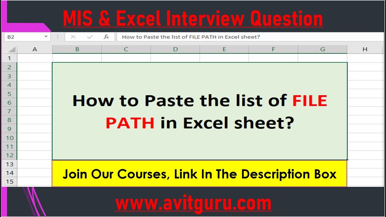 How To Paste The List Of File Path In Excel Sheet YouTube how-to-paste-the-list-of-file-path-in-excel-sheet-youtube