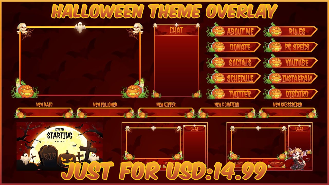 Halloween Animated Overlay | Spooky Overlay | Spooktober | Halloween ...