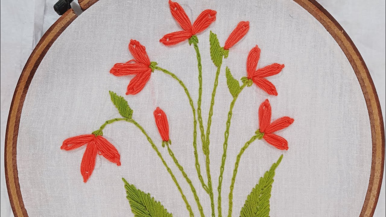 Viral Hand Embroidery Tutorial.Flower Embroidery design.Double Color ...