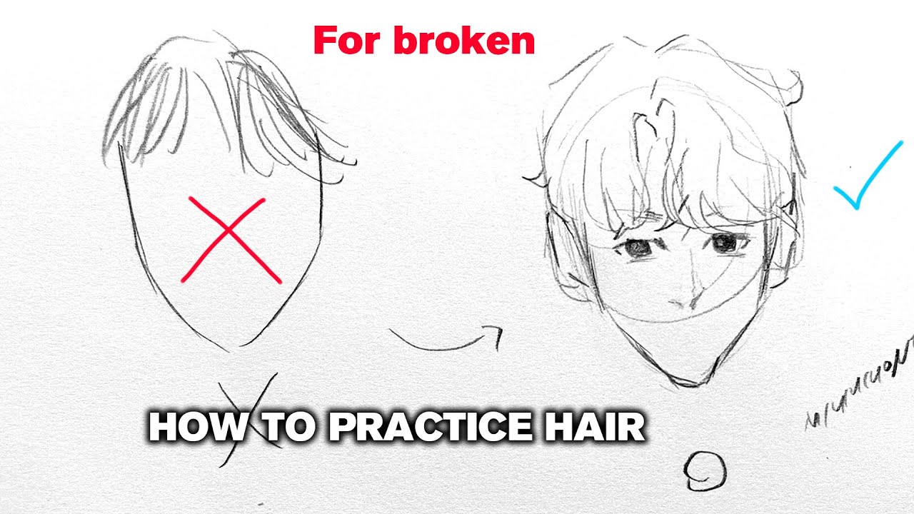For broken ⭕️ Step 6. HOW TO DRAW HAIR - YouTube