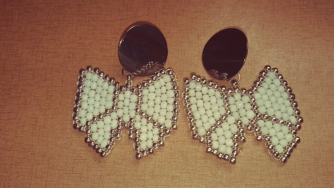 Aretes de corbata 👔, puntada ladrillo mostacilla número e/0. - YouTube