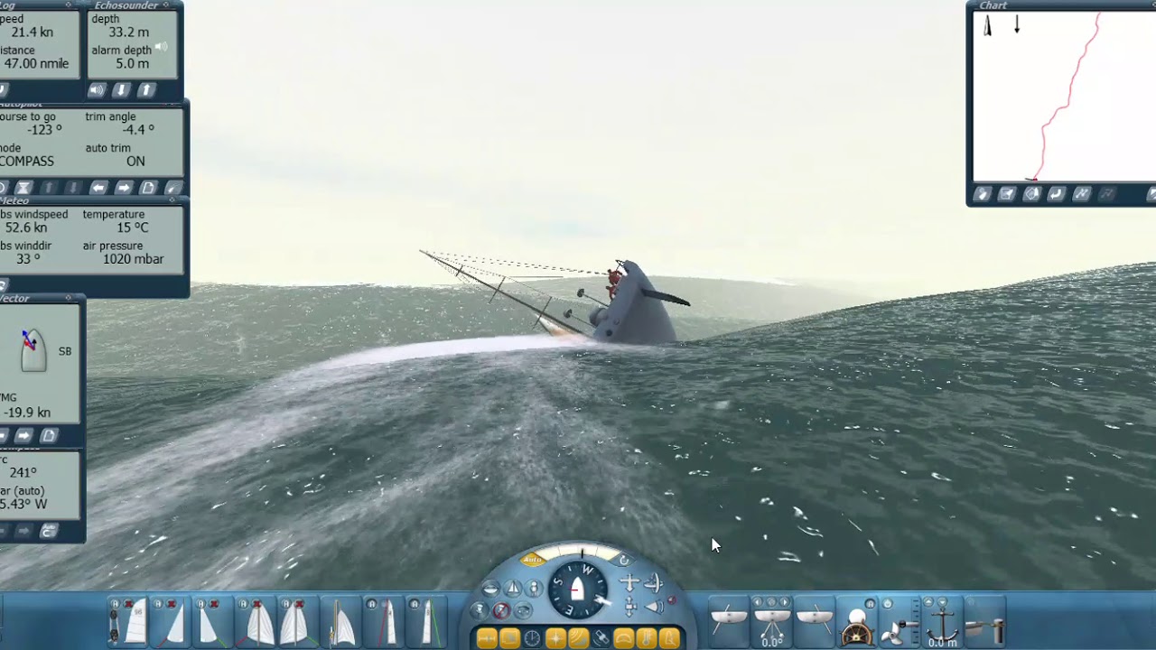Sail Simulator 5 - Storm 12 bft - YouTube