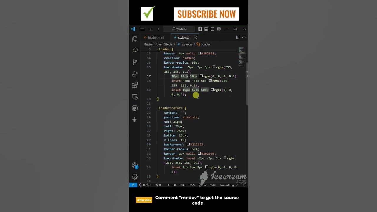 Best Loading Effect In Css Coding Csshovereffect Cssloader Tutorial Crashcourse Animation