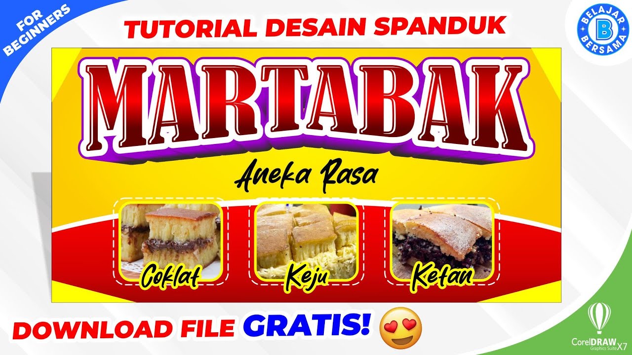 Tutorial Desain Spanduk Martabak di Corel Draw X7 - YouTube