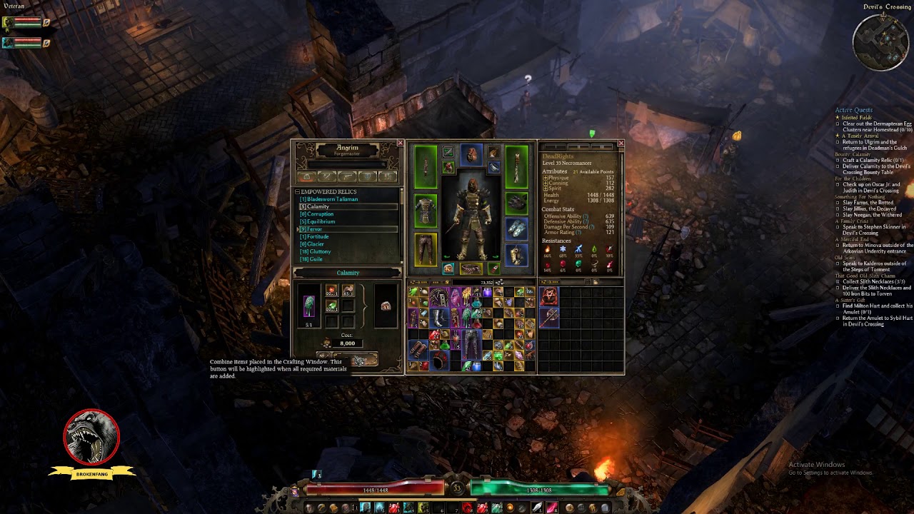 Grim Dawn Devil's Crossing Bounty Craft Calamity Relic - YouTube