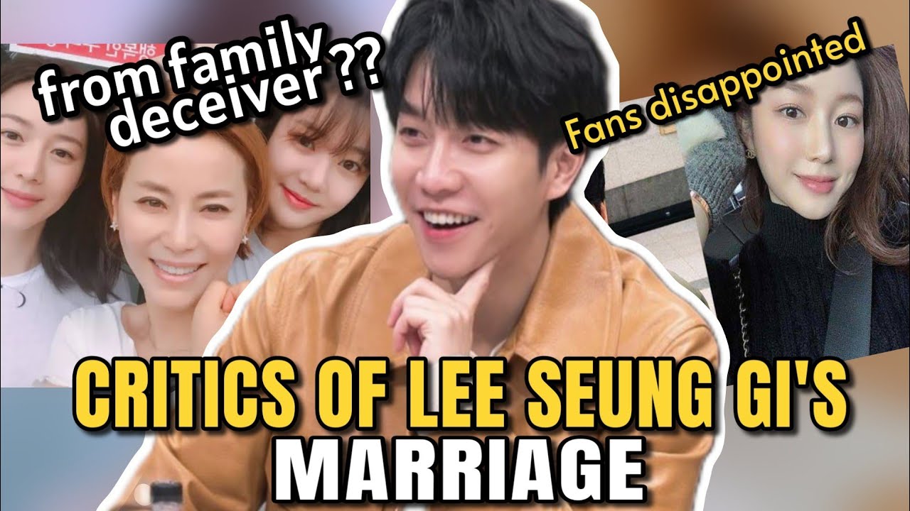 The Other Side CRITICS of Lee Seung gi's marriage - YouTube
