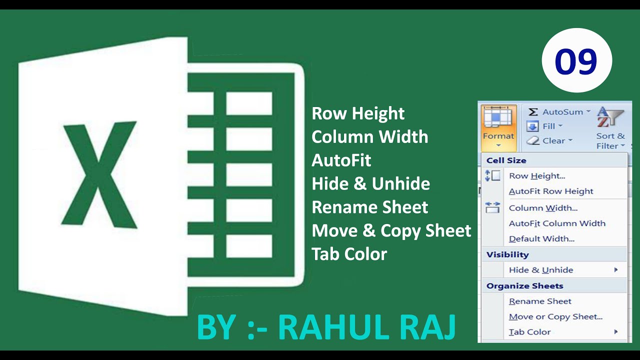 Format Row Height Column Width AutoFit Row Height AutoFit Column Width Format Row Height Column Width AutoFit Row Height AutoFit Column Width
