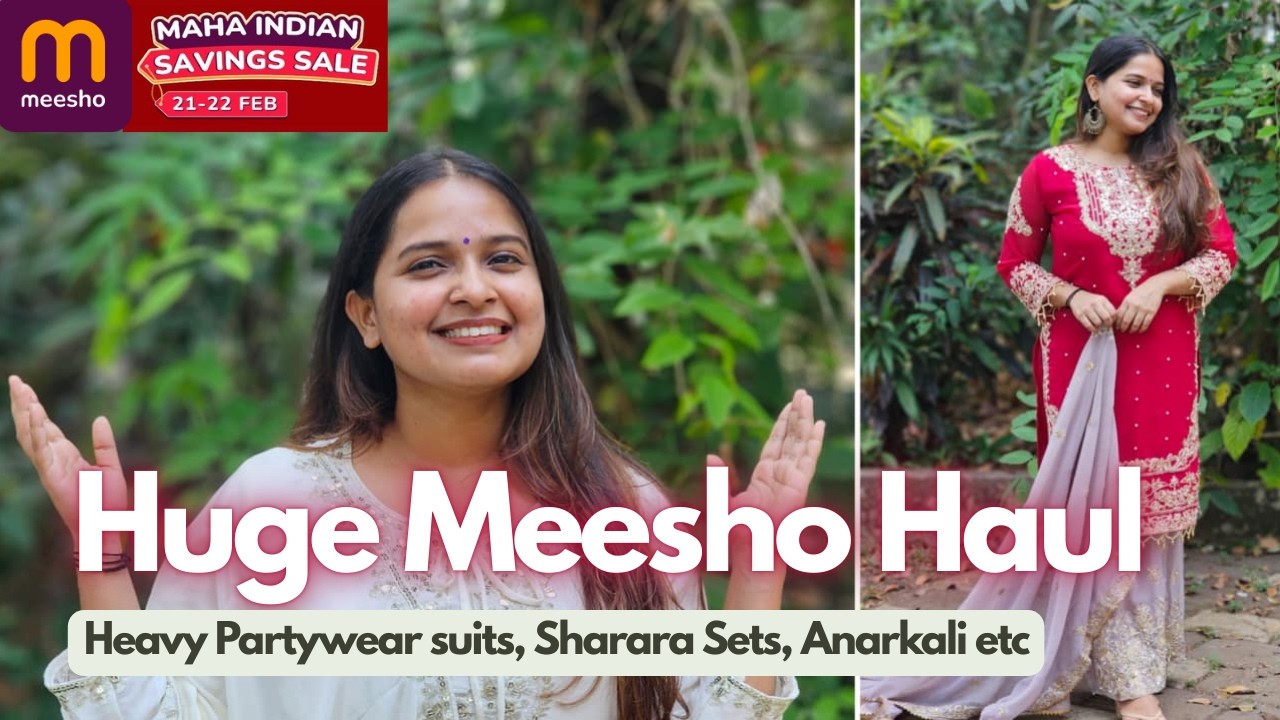 Meesho Sharara Sets, Partywear Heavy Kurta sets, Anarkali Haul( ₹899 ...