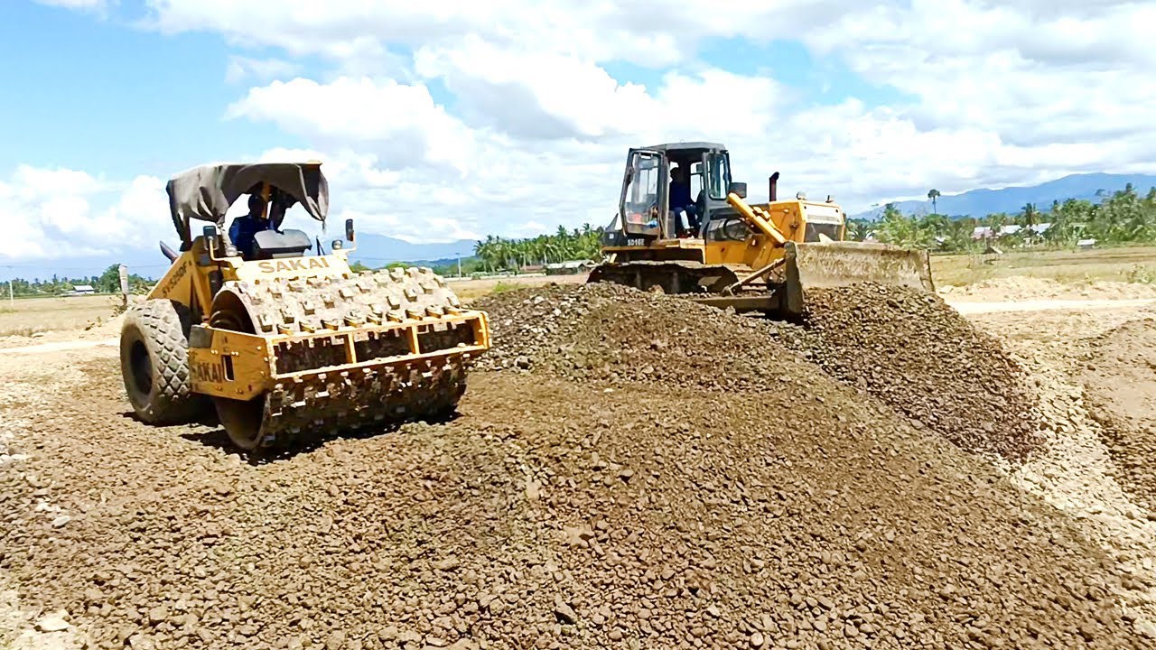 Bulldozers and Compactors Work From Morning Till Night - YouTube