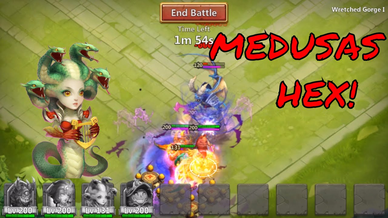 Castle Clash Showcasing Medusas Skill: Hex! - YouTube