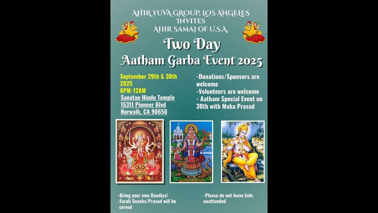 Ahir Samaj of USA Aatham Garba 2025 - YouTube