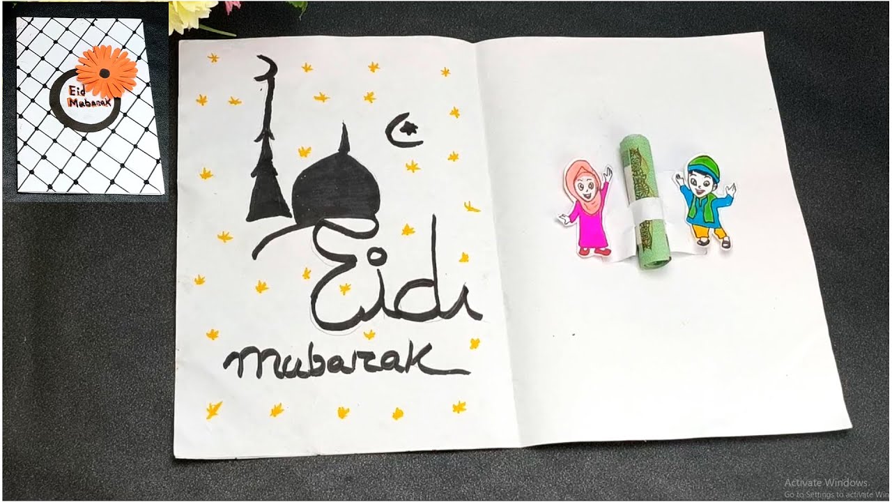 Eid Card Making Ideas | Eid Mubarak Greeting Card | Eid Card Design ...