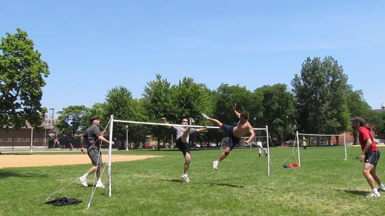 Footbag Net Full Game (hacky sack): 6-26-11 - YouTube