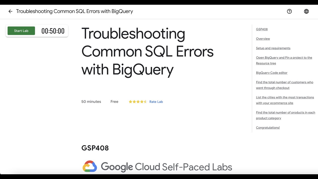 Troubleshooting Common Sql Errors With Bigquery Qwiklabs Gsp408 4230