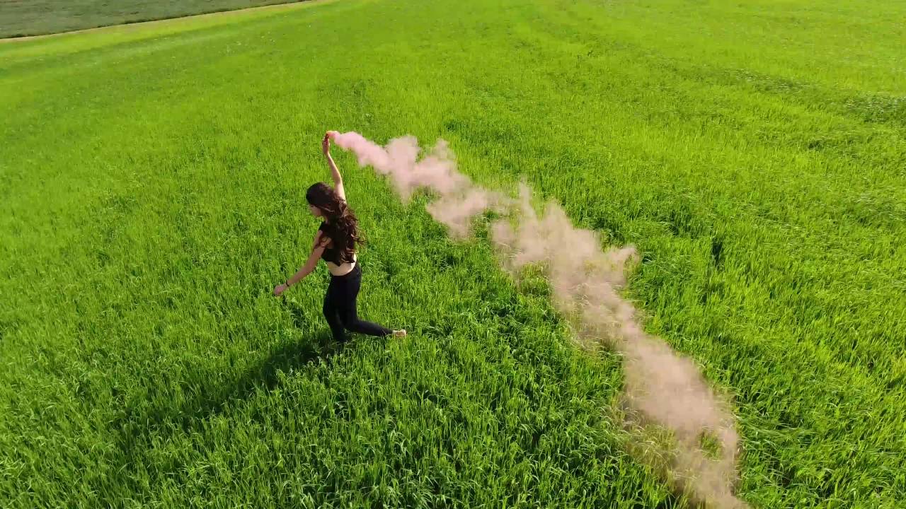 Running In a Field with Smoke Bombs! Filmed with Drone - 4K - YouTube