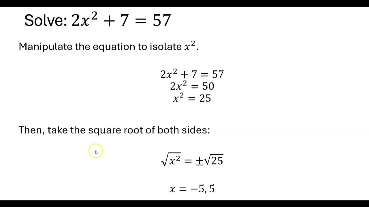 Solve Quadratic Equations using the Square Root Property - YouTube
