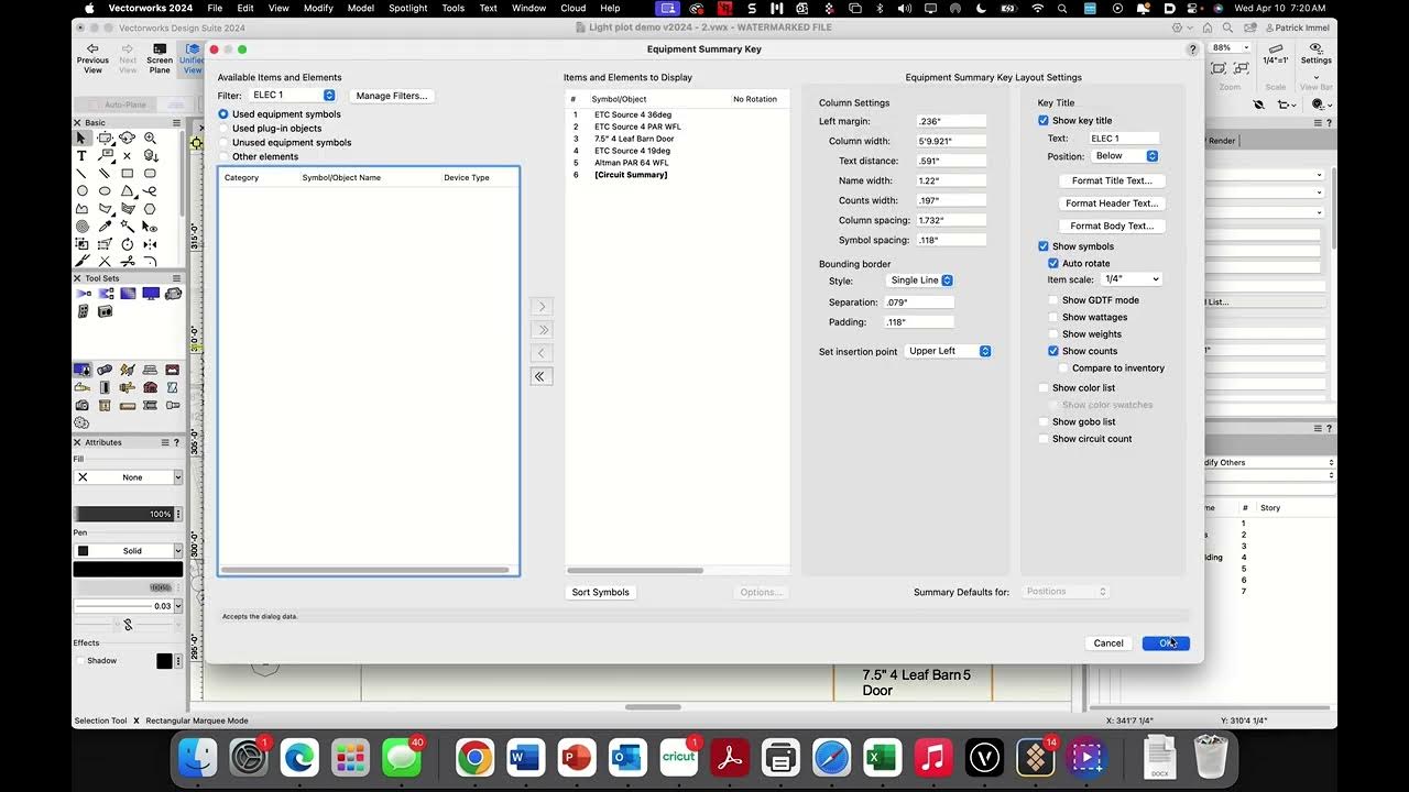 #11 Creating a SIMPLE light plot in Vectorworks Spotlight 2024 Creating Position Summaries and ...