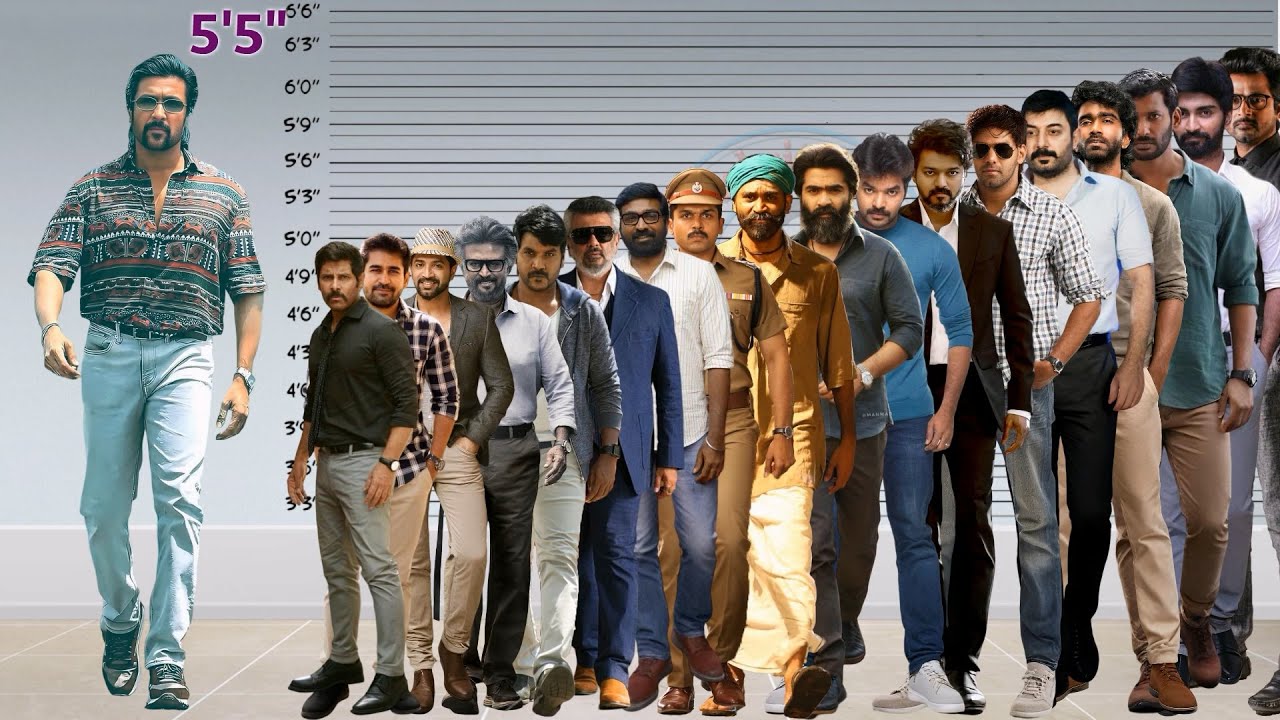 All Tamil Film Actors Height Vs Suriya Anna's Height। Tollywood ...
