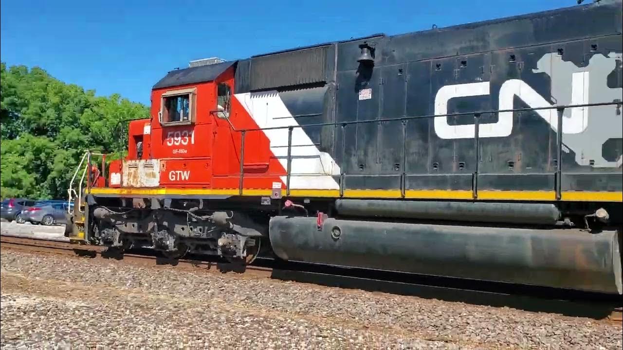 CN Freight Train, CN 5931 GTW (SD40-3), CN/Grand Elk Diamond! #trains #freighttrain #railfans ...