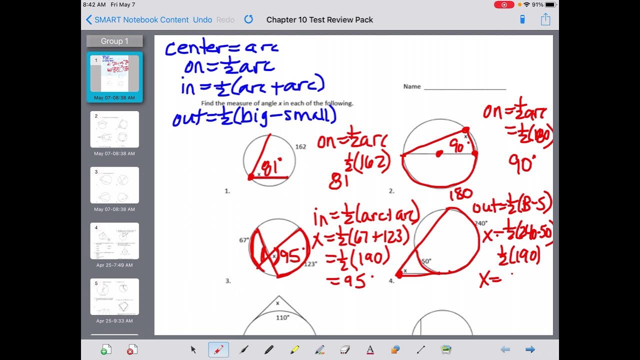 Geometry Chapter 10 Test Review Page 1 - YouTube