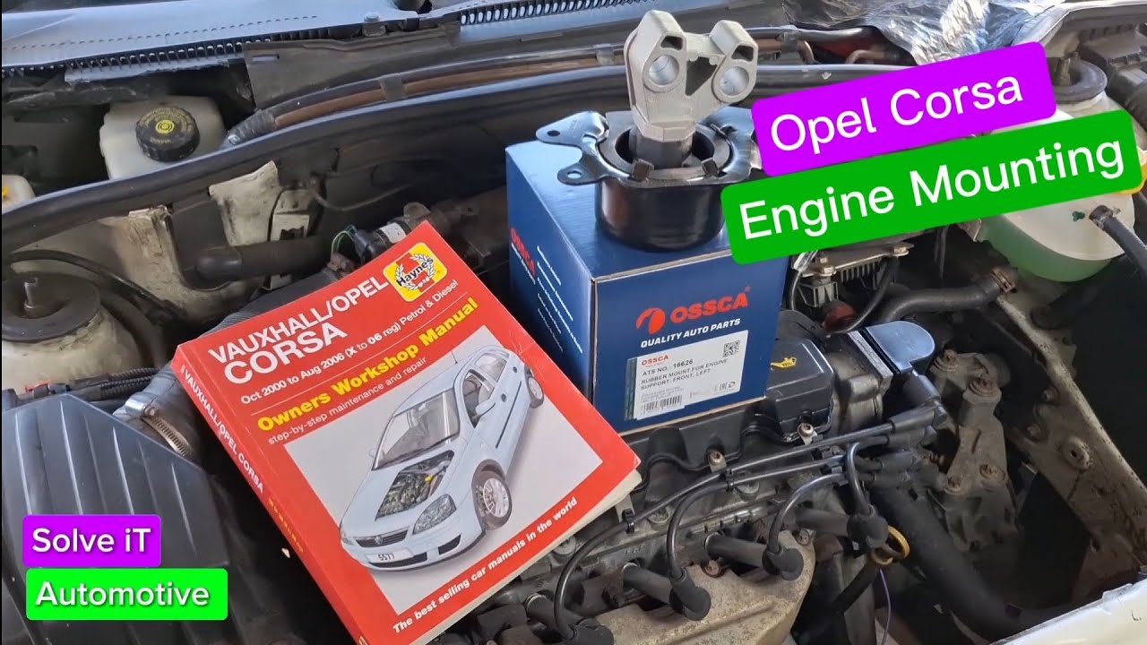 Opel Corsa Utility 1.4i Left side engine mount replacement - YouTube