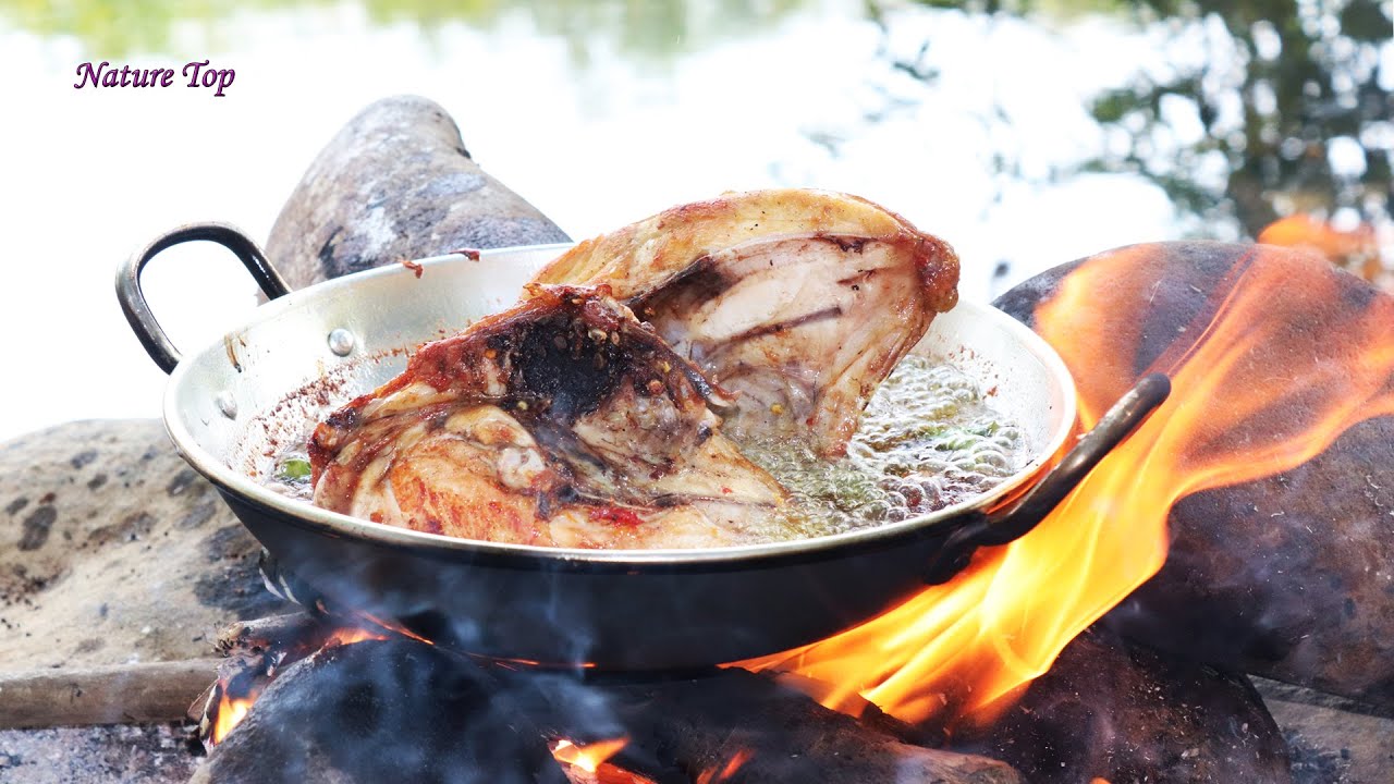 Wow ! Yummy cooking chicken on the rocks | Nature Top | - YouTube