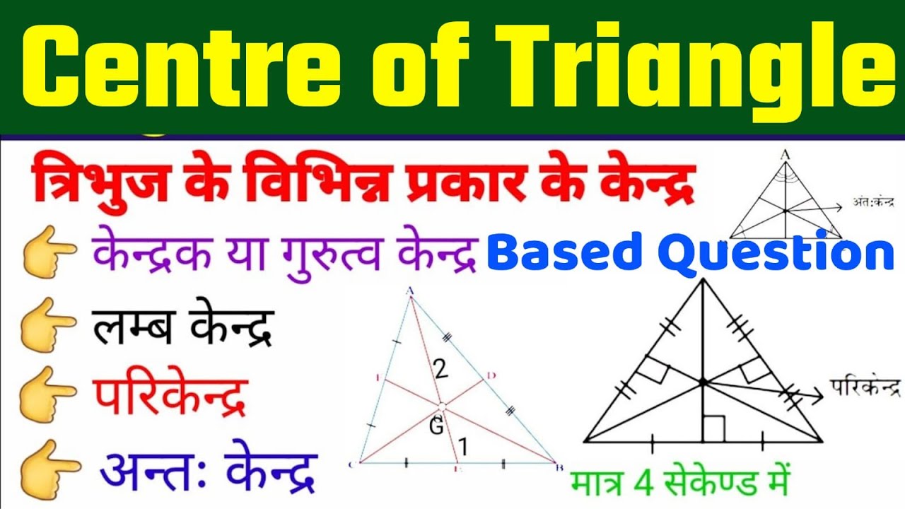 TRIANGLE - , Incenter, Circumcenter, Centroid, OrthoCentre, besd ...